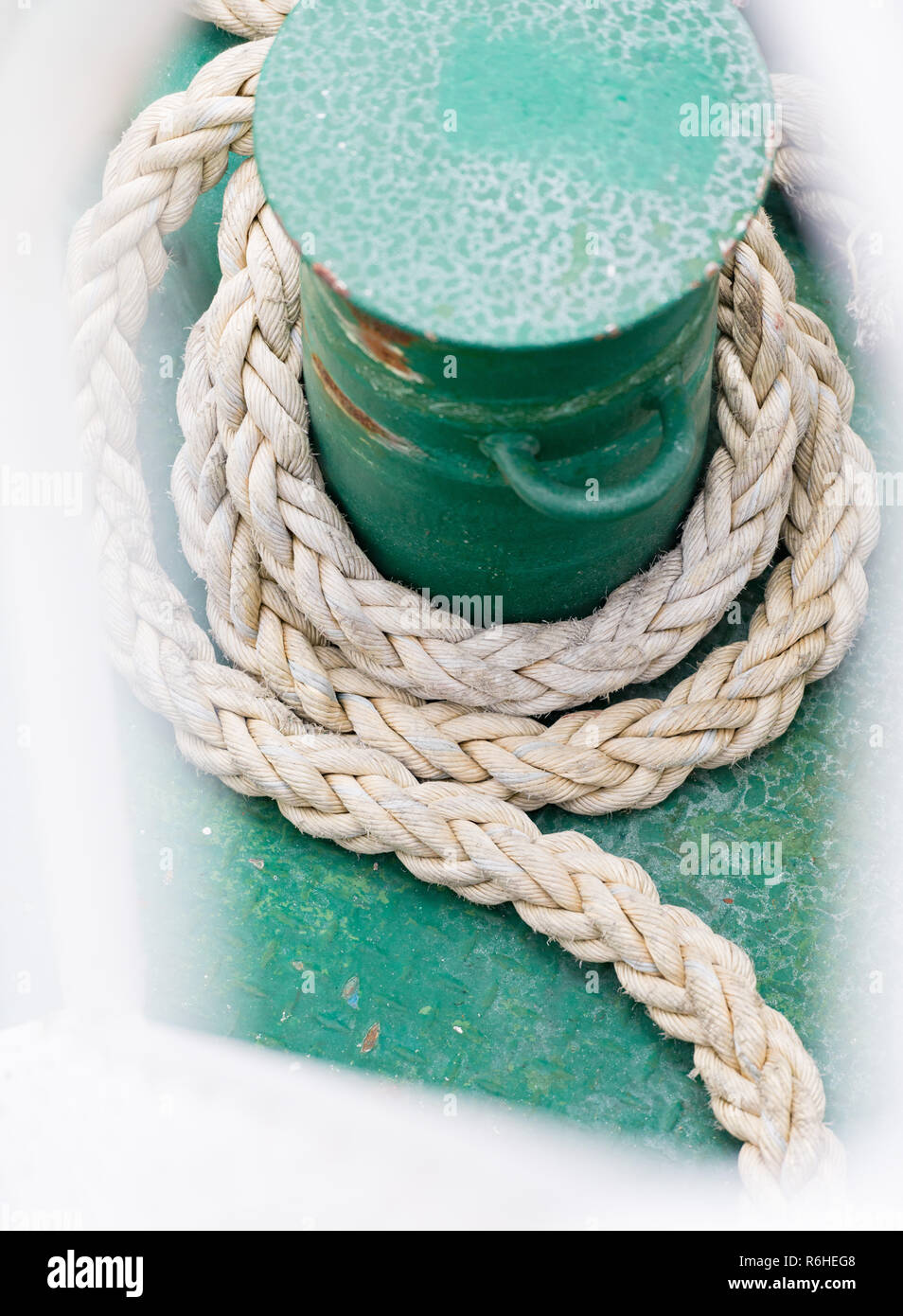 Ropes on boat in port of Norway, Scandinavia Stock Photo - Alamy