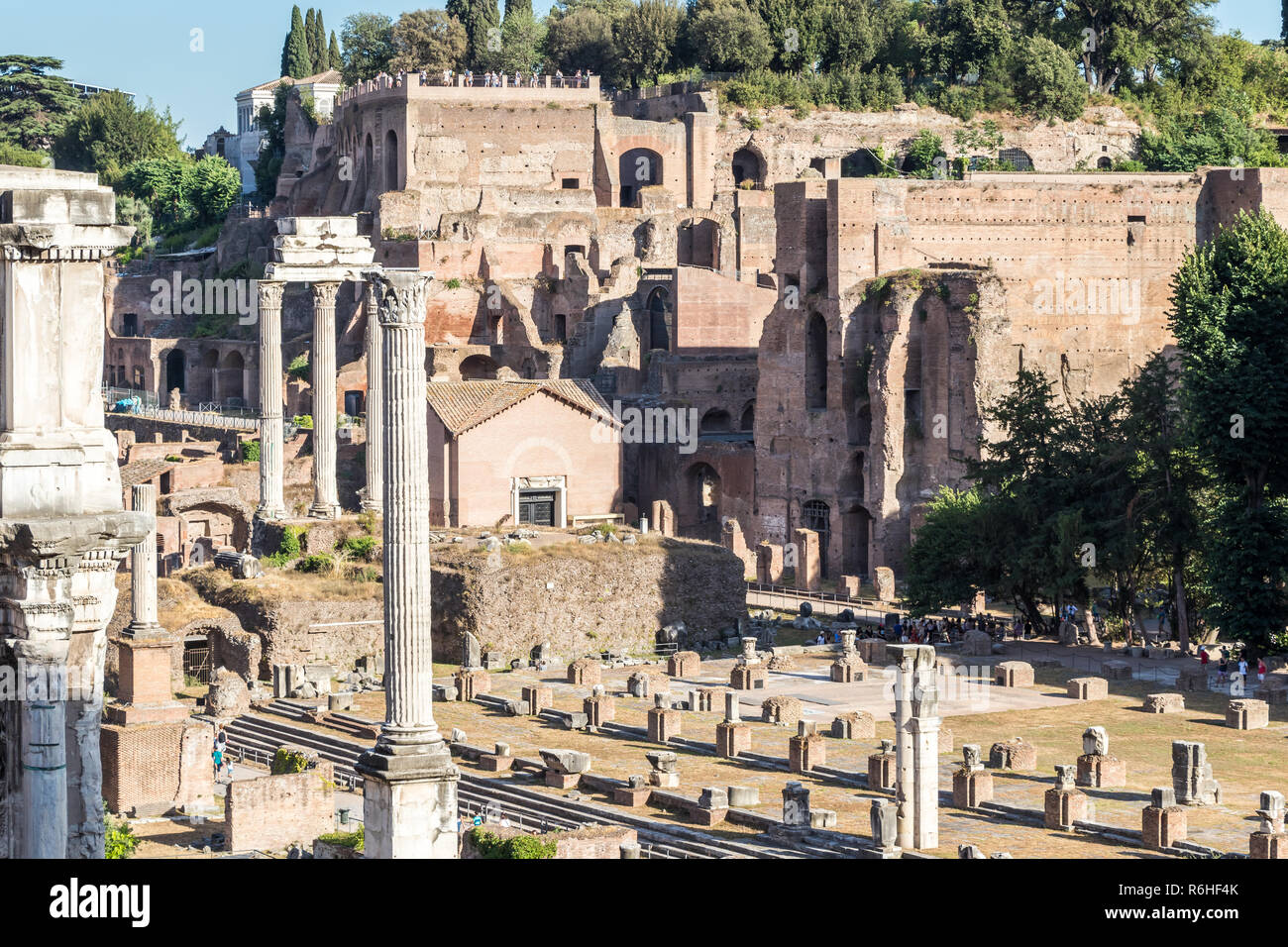 Ancient Roman Ruins of the Basilica Julia, built by Julius Caesar ...