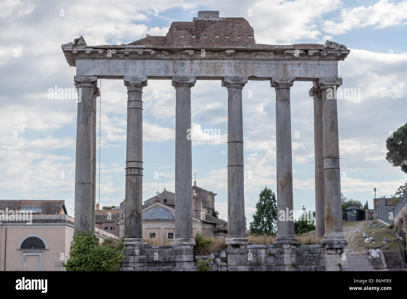 The Roman Ruins - The Temple of Saturn, Italy Stock Photo - Alamy