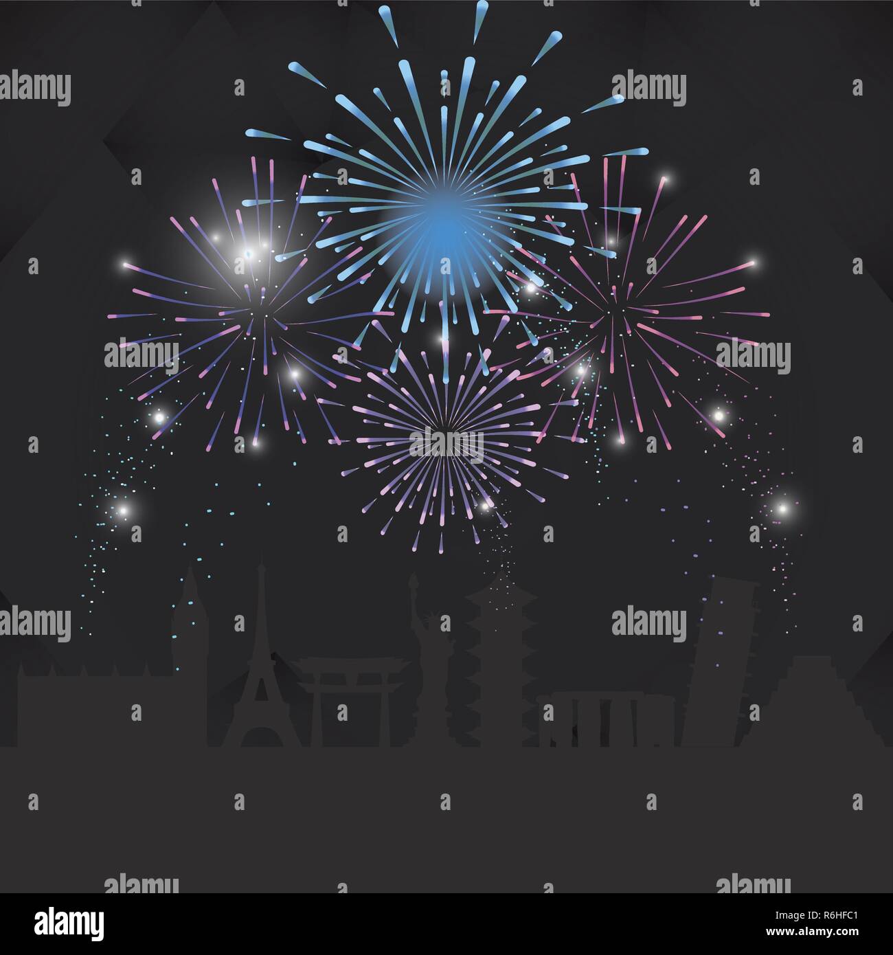 Eiffel tower firework fireworks Stock Vector Images - Alamy