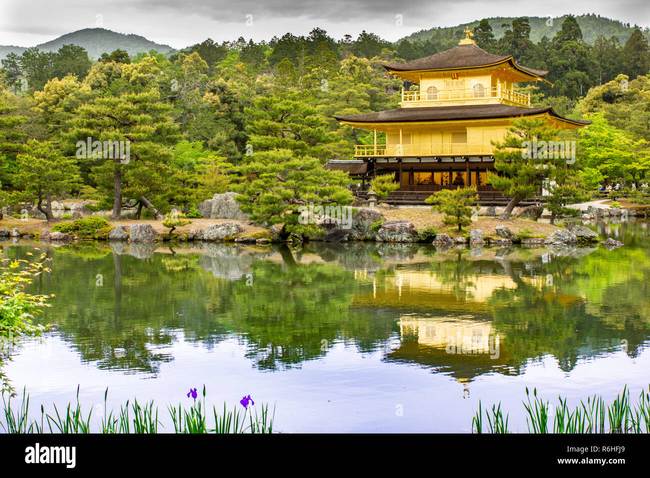 Kinkakuji, Kinkaku-ji, Golden temple or Golden pavilion reflecting with ...