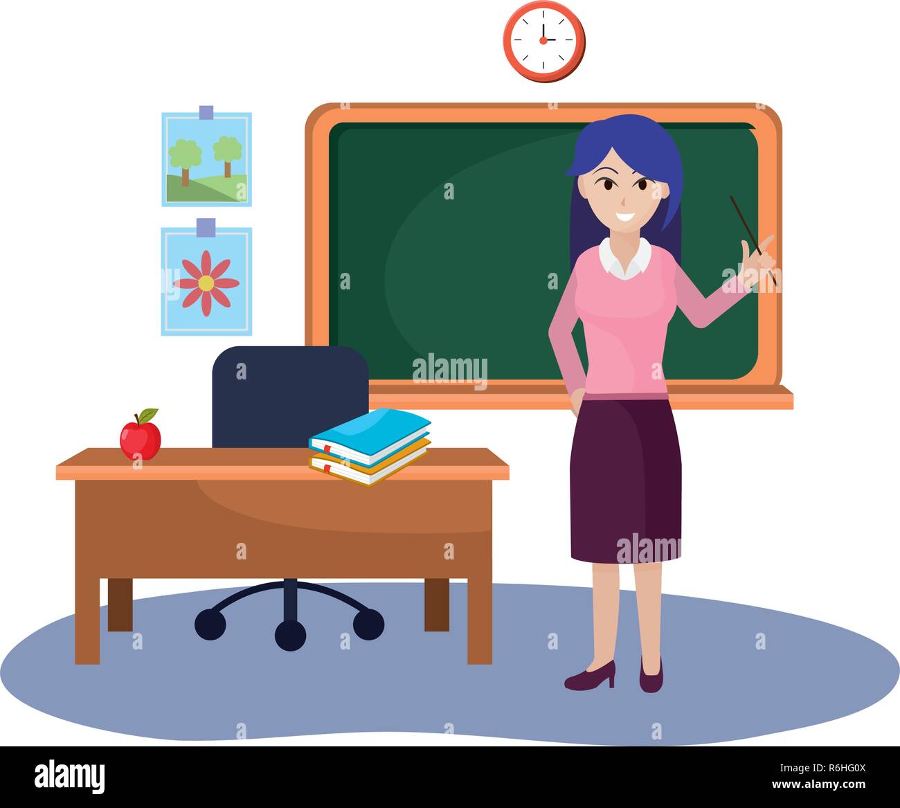 school woman teacher cartoon Stock Vector Image & Art - Alamy