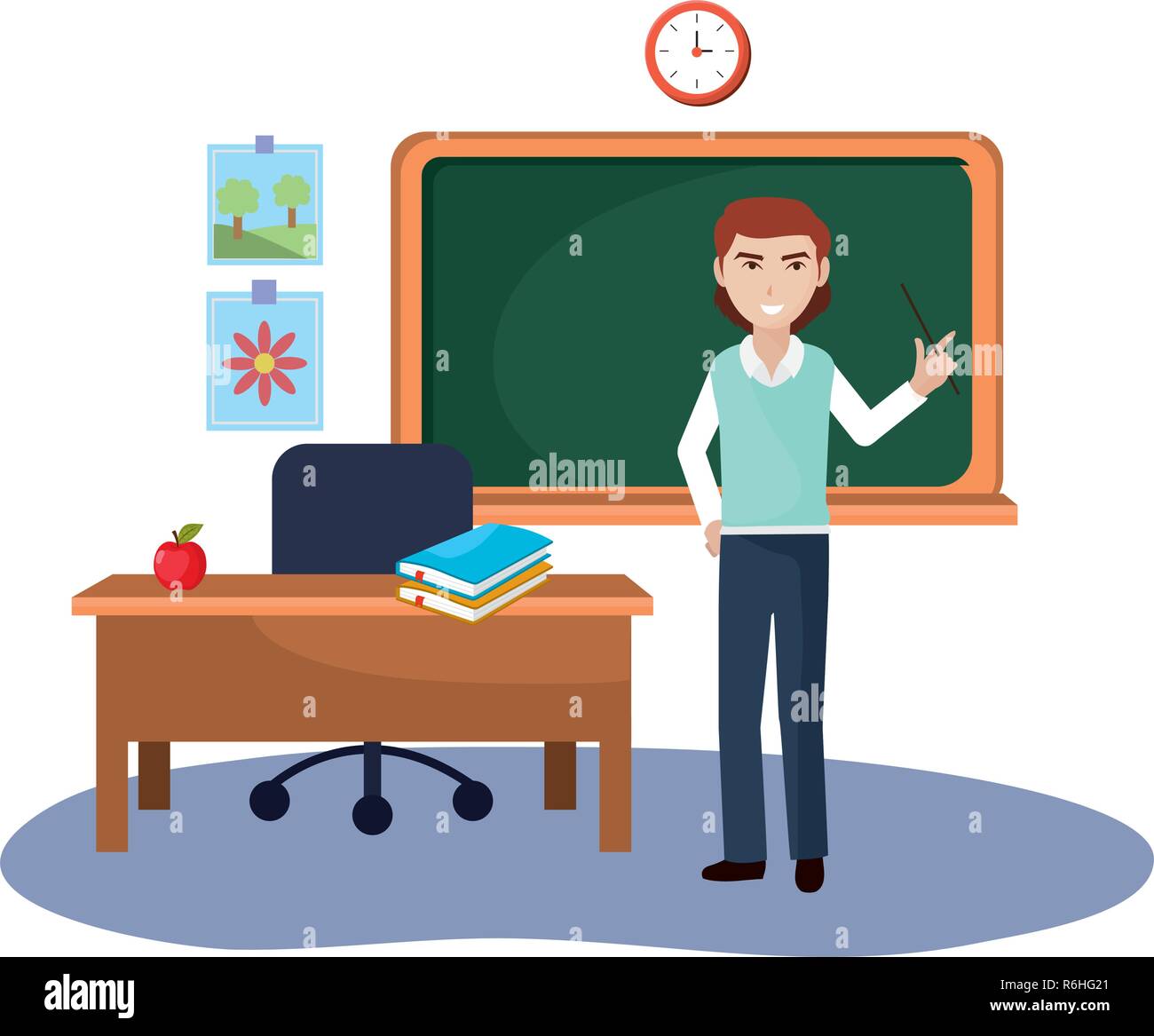 school man teacher cartoon Stock Vector Image & Art - Alamy