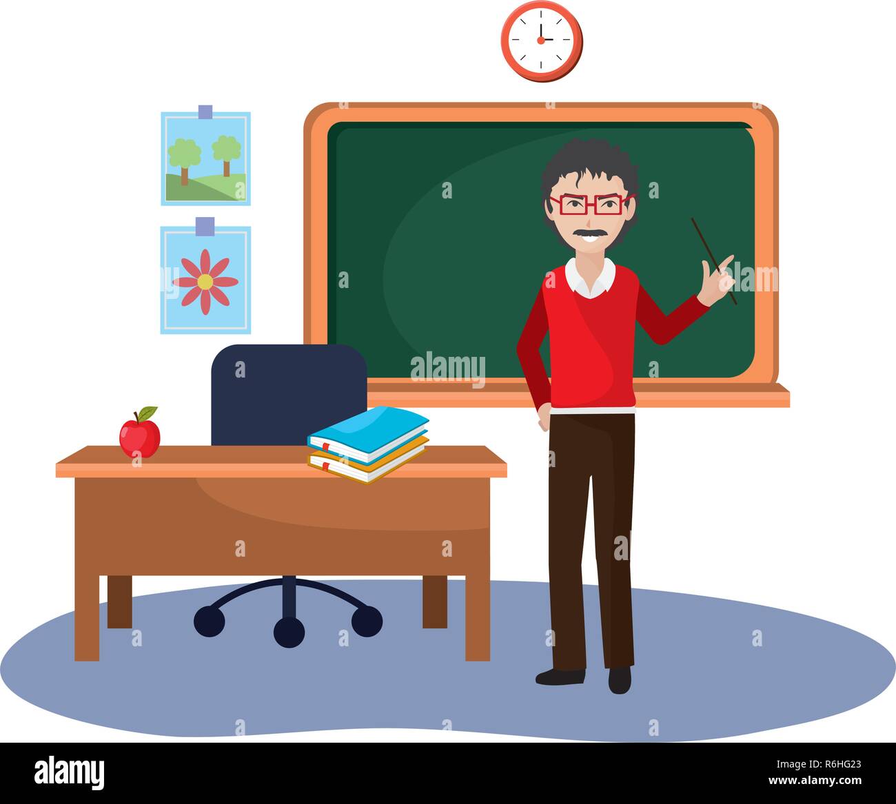 school man teacher cartoon Stock Vector Image & Art - Alamy
