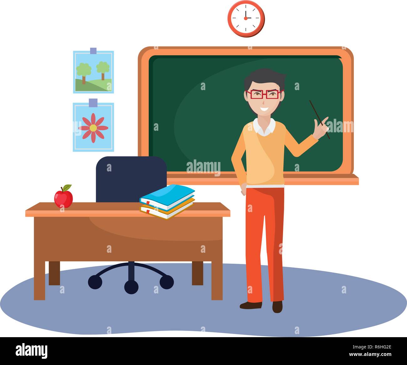 school man teacher cartoon Stock Vector Image & Art - Alamy