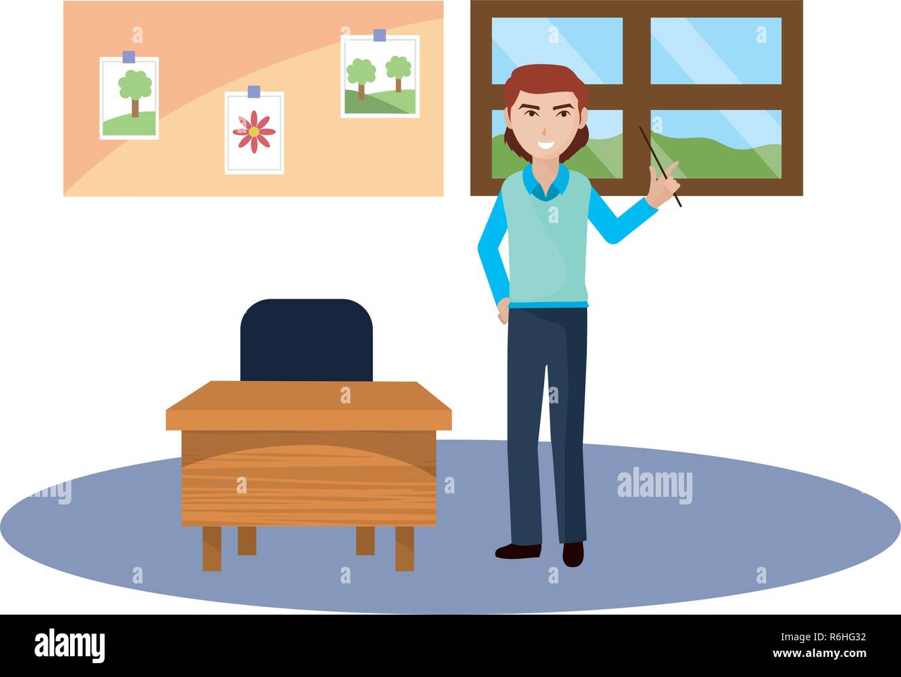 school man teacher cartoon Stock Vector Image & Art - Alamy