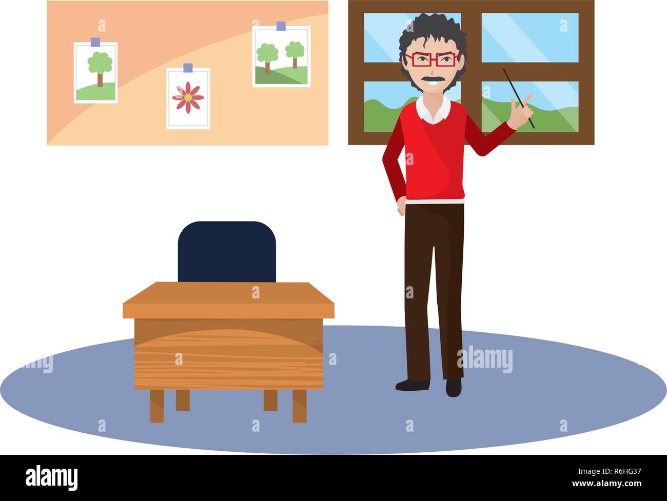 school man teacher cartoon Stock Vector Image & Art - Alamy