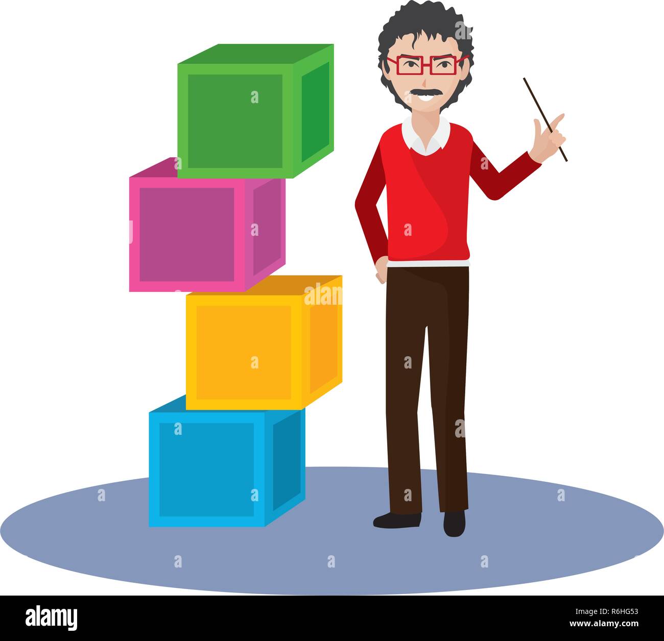 school man teacher cartoon Stock Vector Image & Art - Alamy