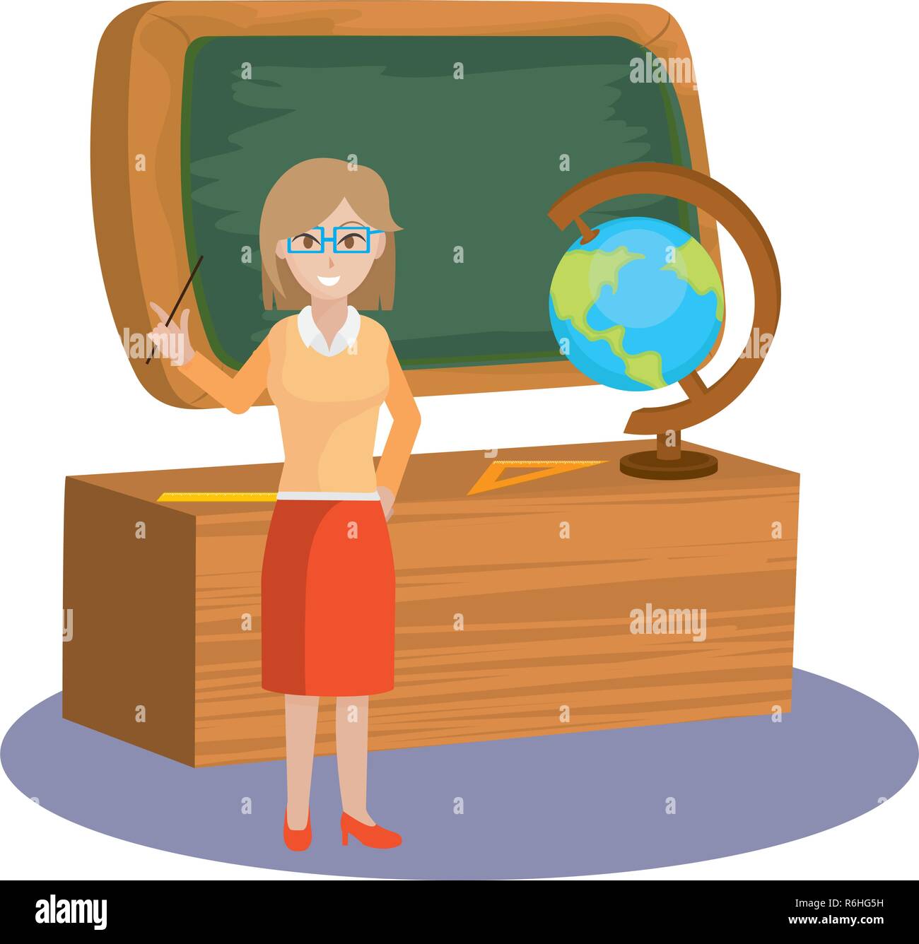 school woman teacher cartoon Stock Vector Image & Art - Alamy