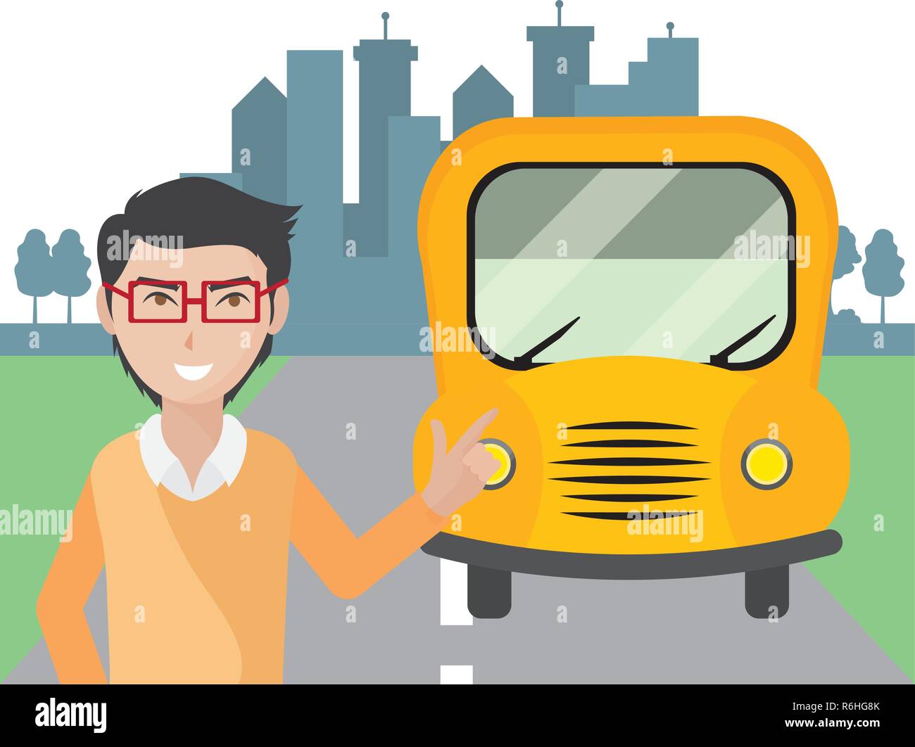 school man teacher cartoon Stock Vector Image & Art - Alamy