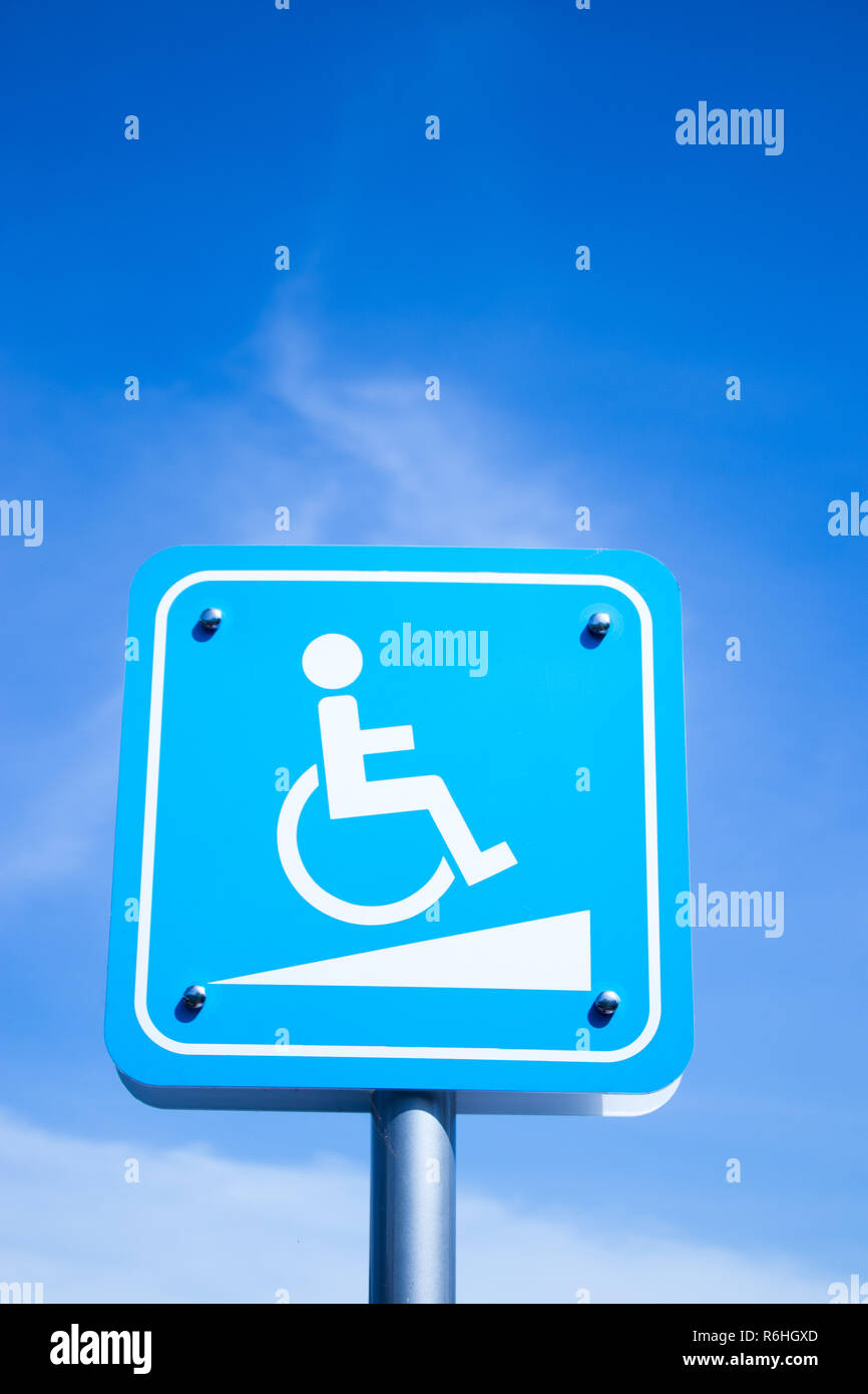 Sign of the ramp of wheelchair Stock Photo - Alamy