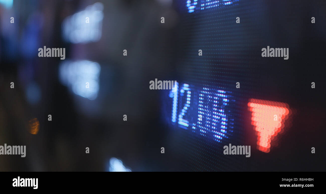 Hong Kong stock market price display at street Stock Photo - Alamy