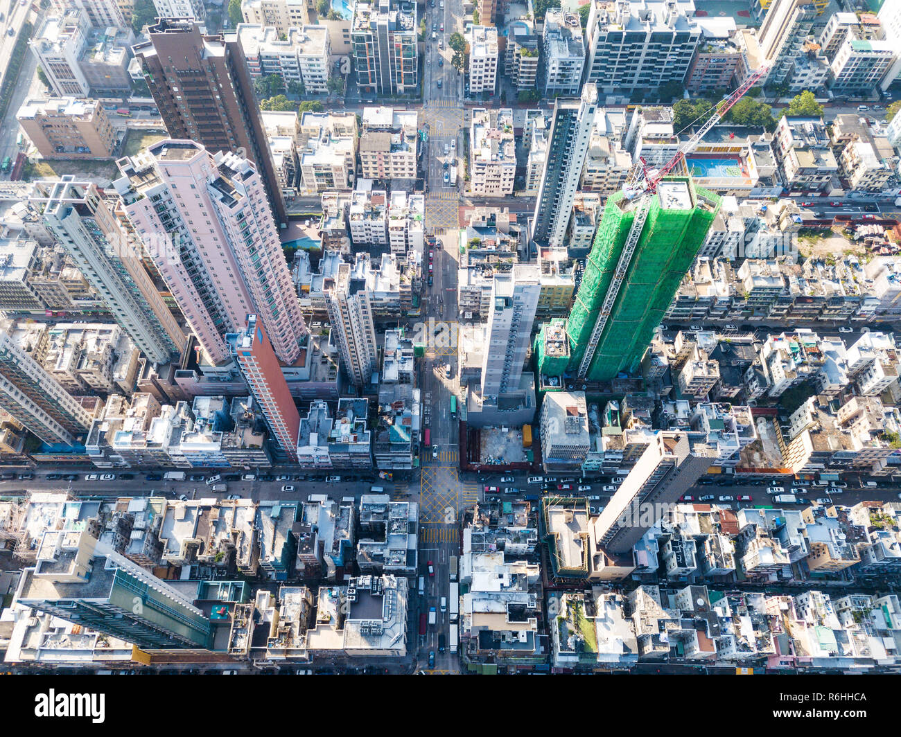 Aerial view of compact city Stock Photo - Alamy