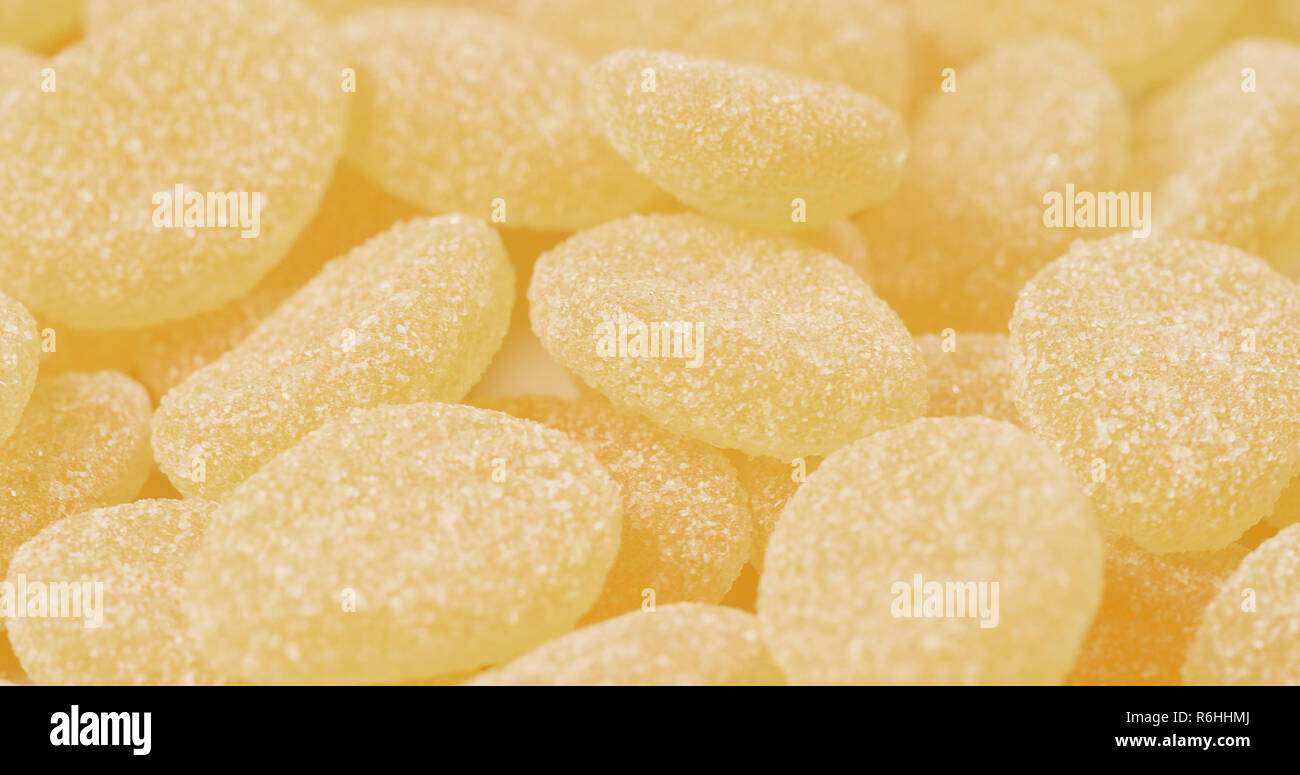 Stack of Yellow sugar candy Stock Photo - Alamy