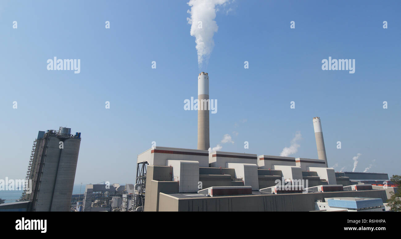 Smoke from chimney in factory Stock Photo - Alamy