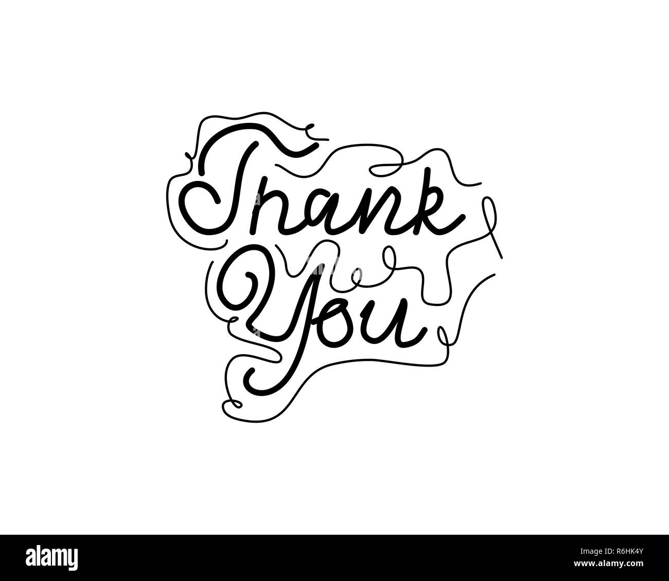 thank you handwritten lettering Stock Photo - Alamy