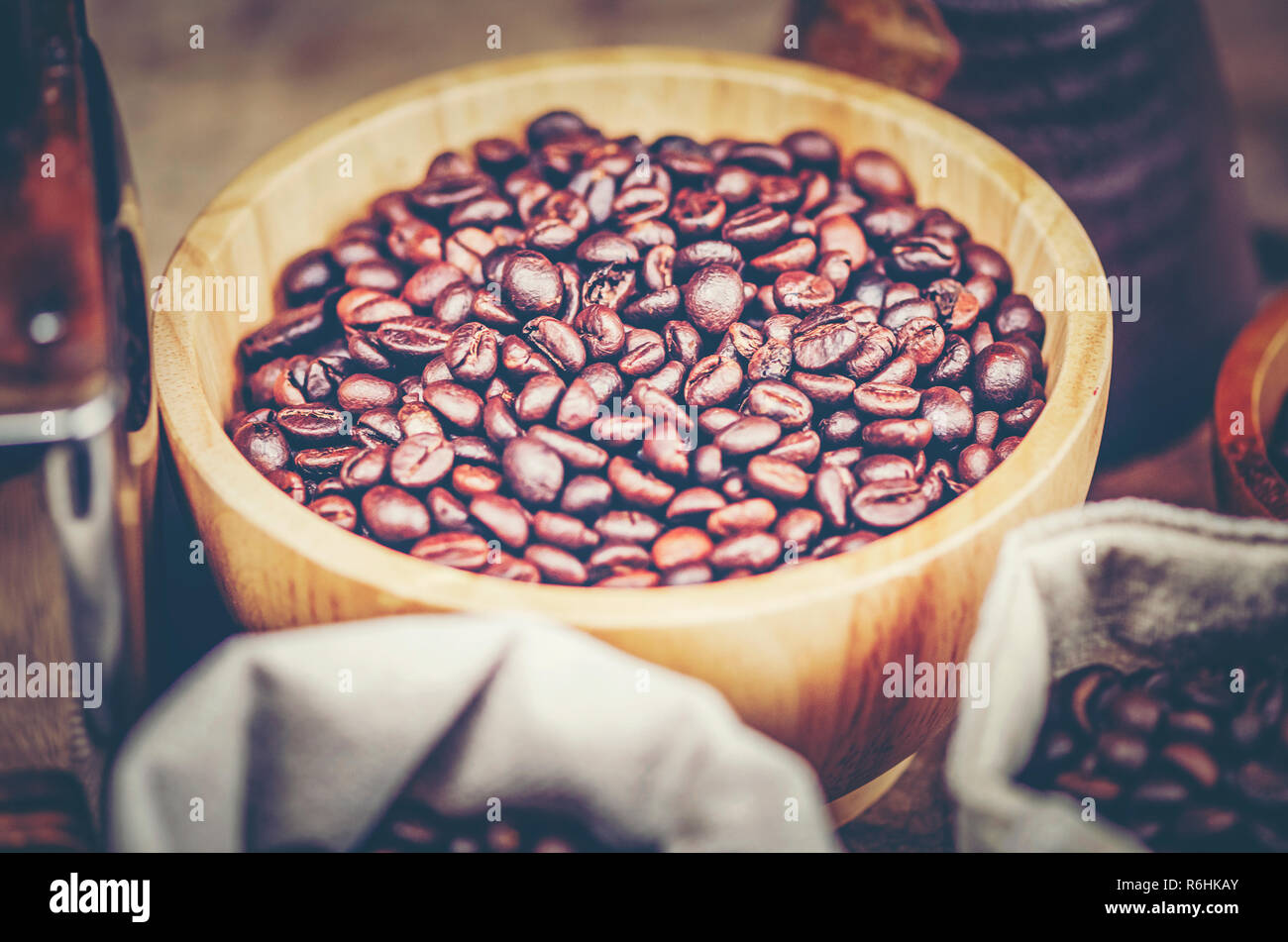 coffee dripping process, vintage filter image Stock Photo - Alamy