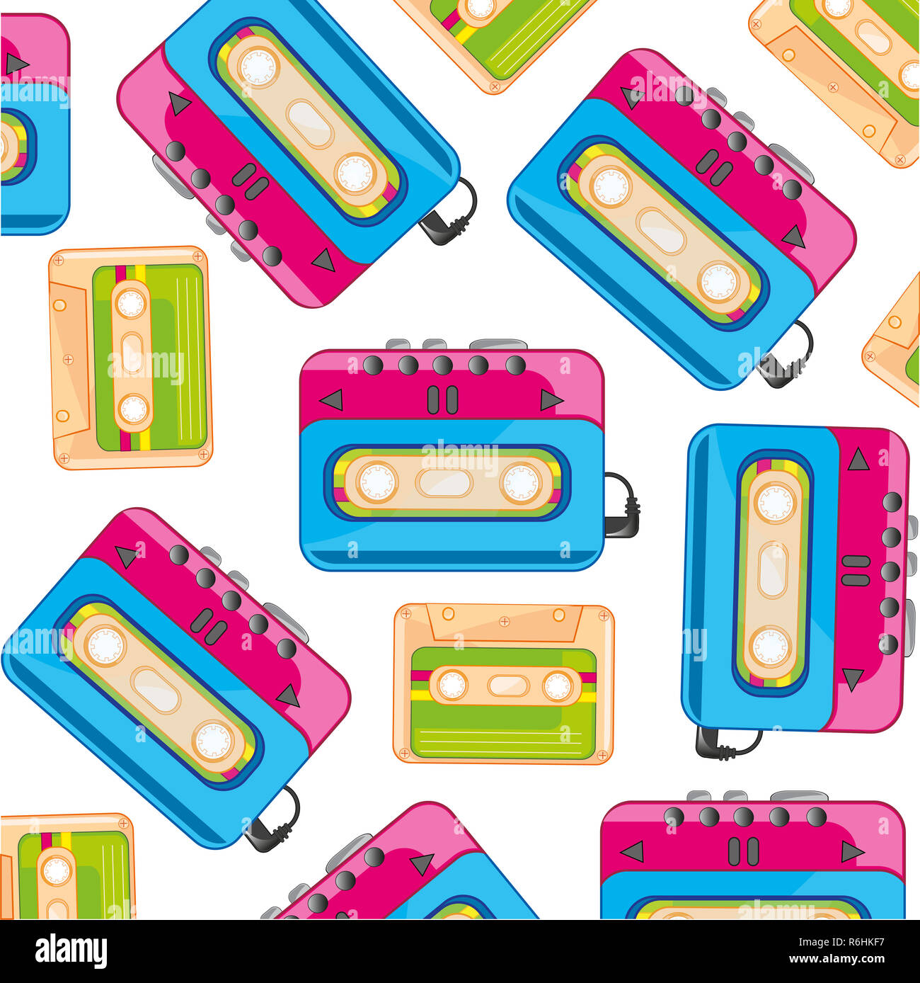 Pleer and cassette pattern Stock Photo - Alamy