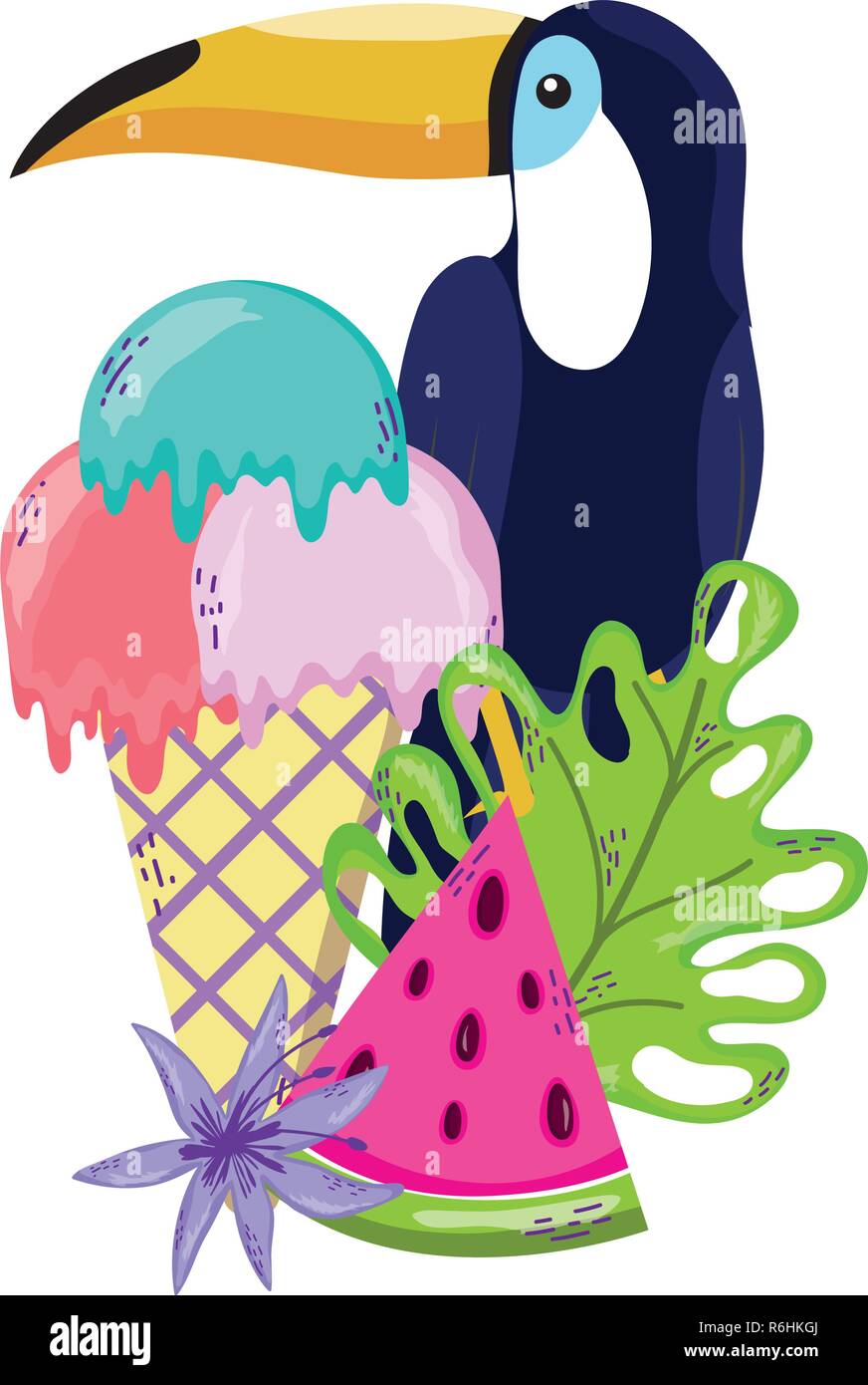 tropical bird tucano cartoon Stock Vector Image & Art - Alamy