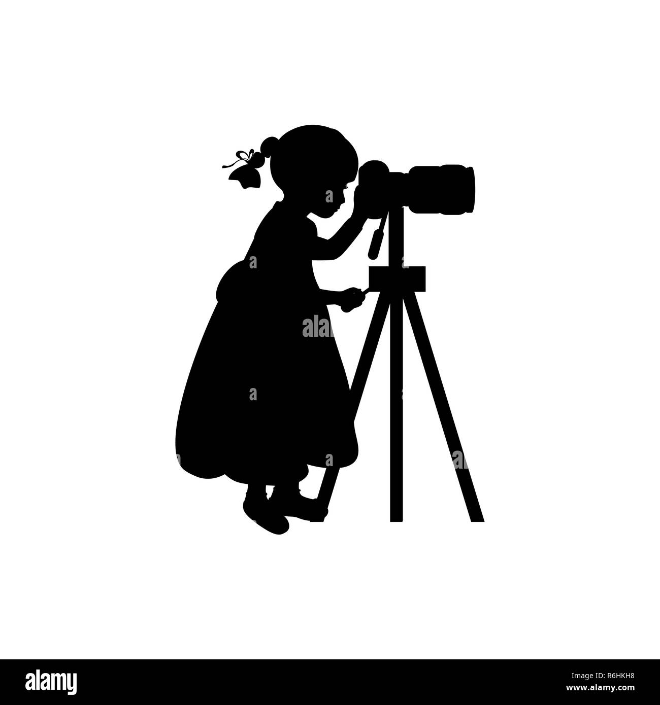 Female photographer silhouette Black and White Stock Photos & Images ...