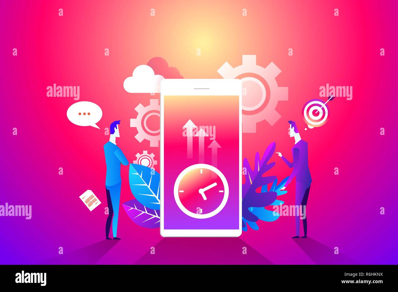 Time Management Concept. Flat Characters Organization Process. Business ...