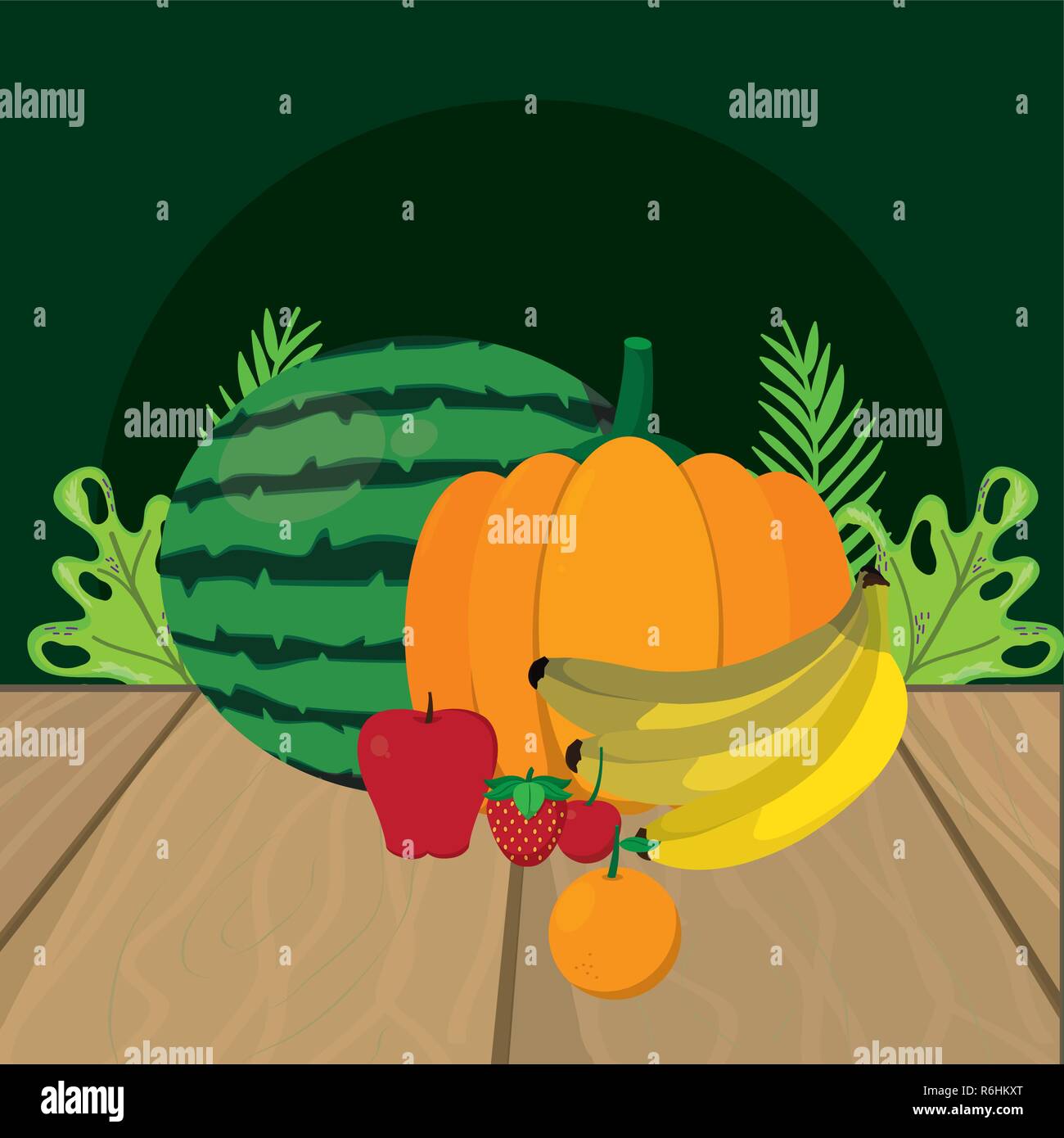fresh fruits cartoon Stock Vector Image & Art - Alamy