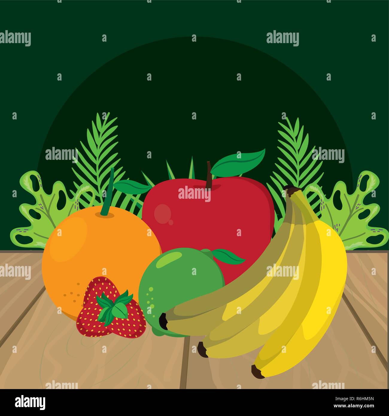 fresh fruits cartoon Stock Vector Image & Art - Alamy
