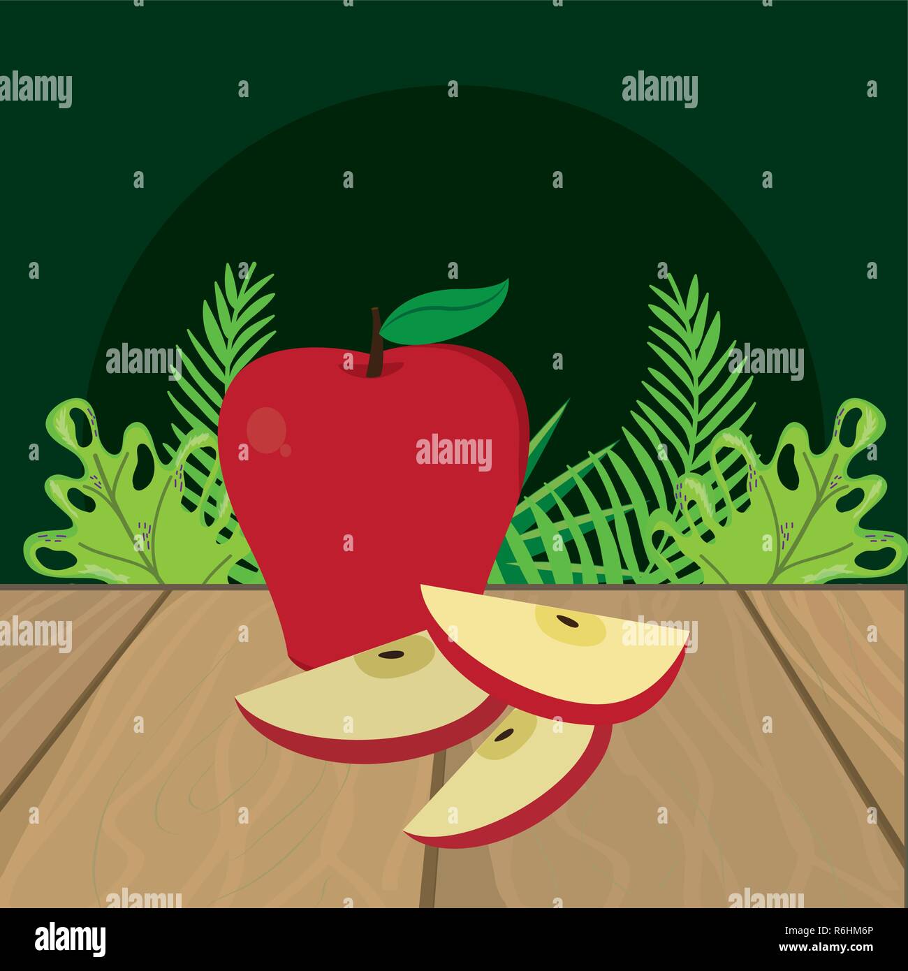 fresh fruit apple cartoon Stock Vector Image & Art - Alamy