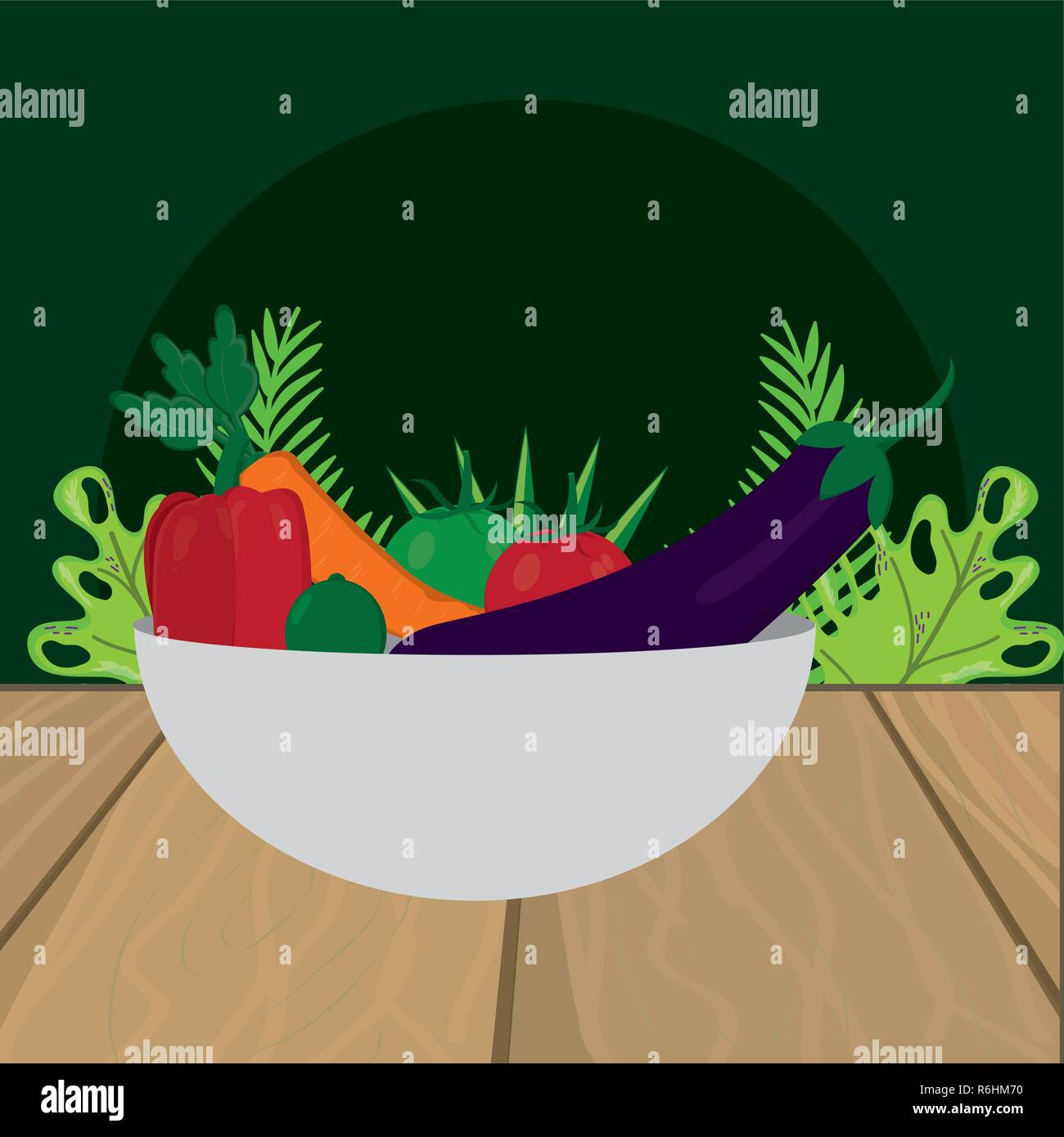 Bowl of fruit and vegetables Stock Vector Images - Alamy