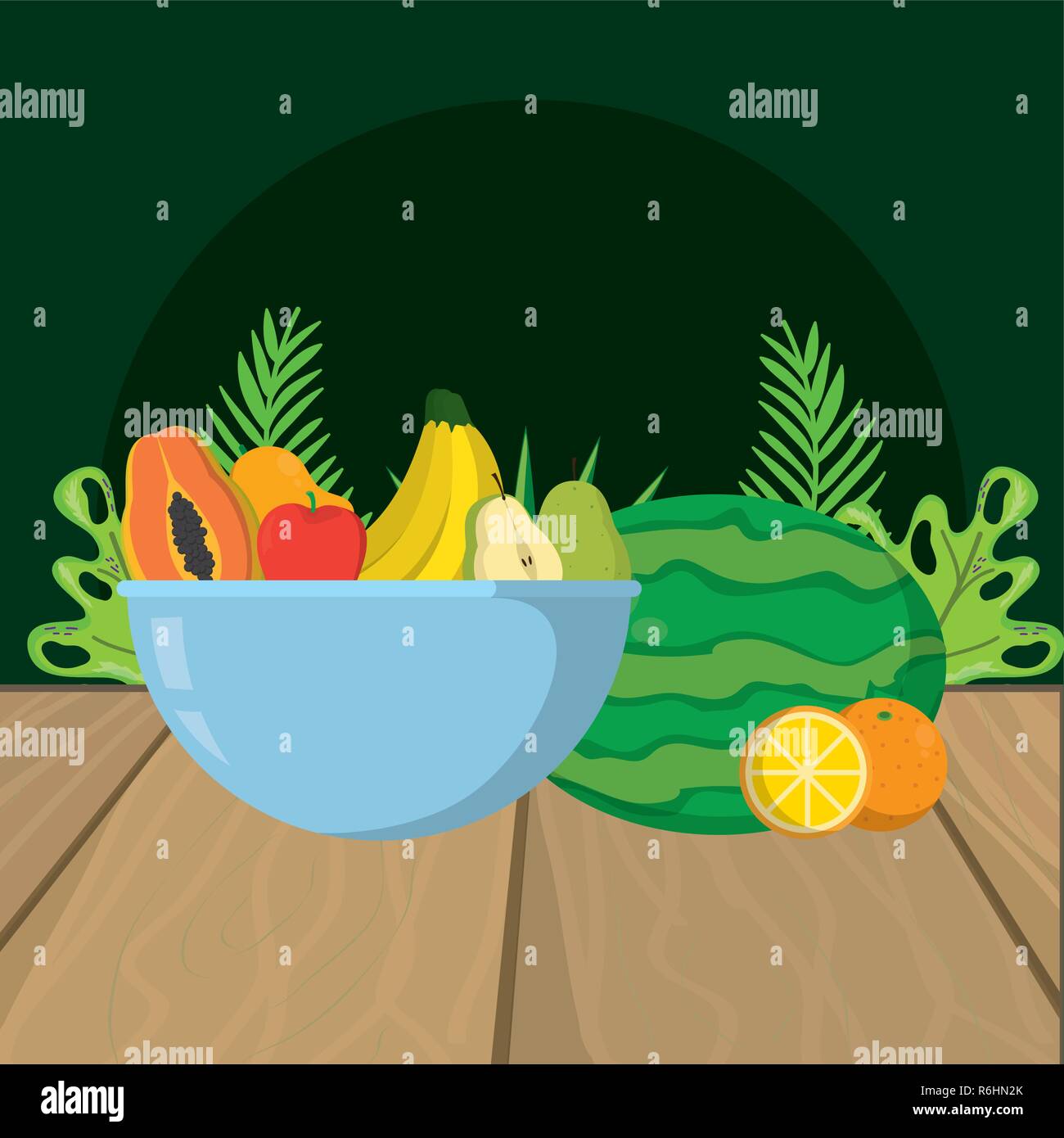 fresh fruits cartoon Stock Vector Image & Art - Alamy
