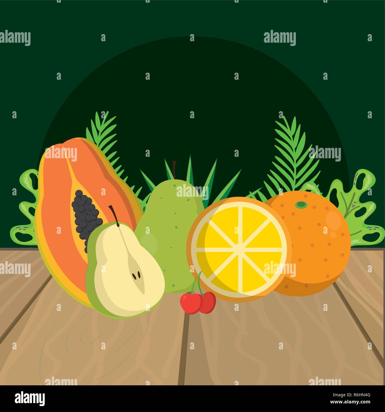 fresh fruits cartoon Stock Vector Image & Art - Alamy