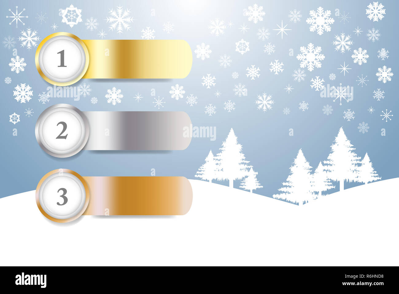Sports Rank Numbers Stock Vector in winter landscape Stock Photo - Alamy