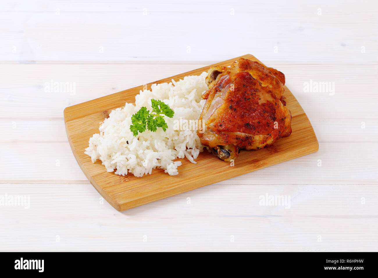 roasted chicken with rice Stock Photo - Alamy