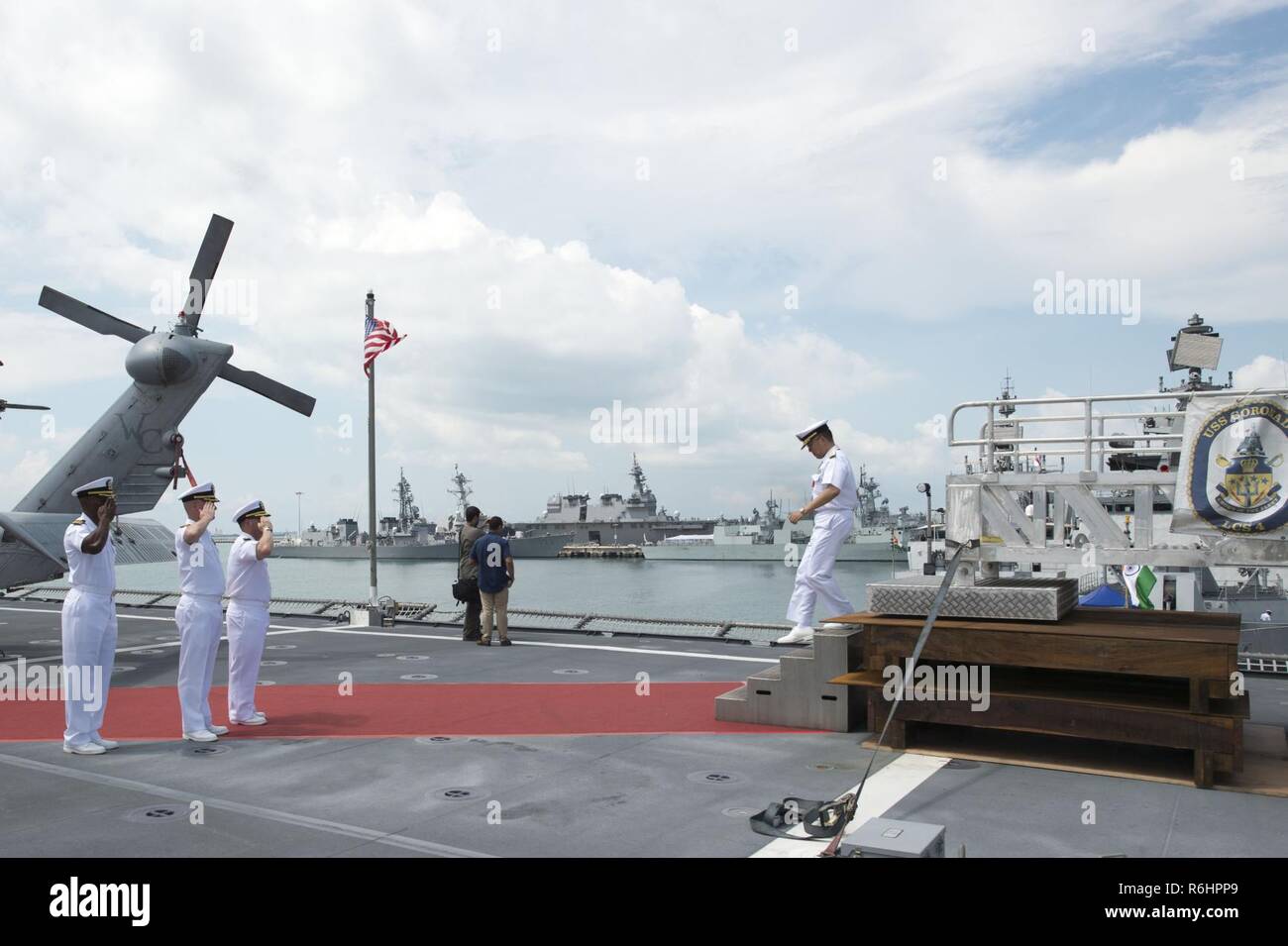 CHANGI NAVAL BASE, Singapore (May 17, 2017) Capt. Alexis Walker, far ...