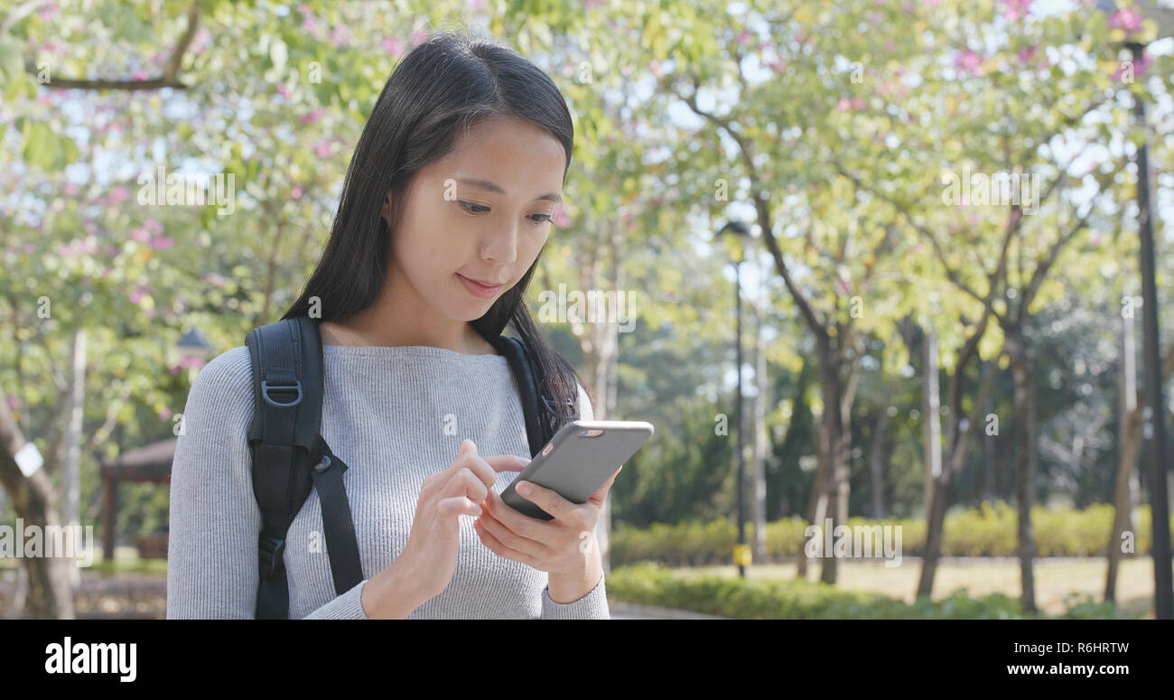 Woman use of mobile phone Stock Photo - Alamy