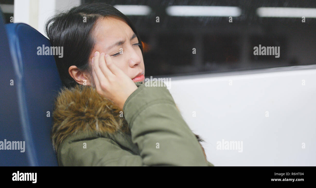 Woman feeling sick on boat Stock Photo - Alamy