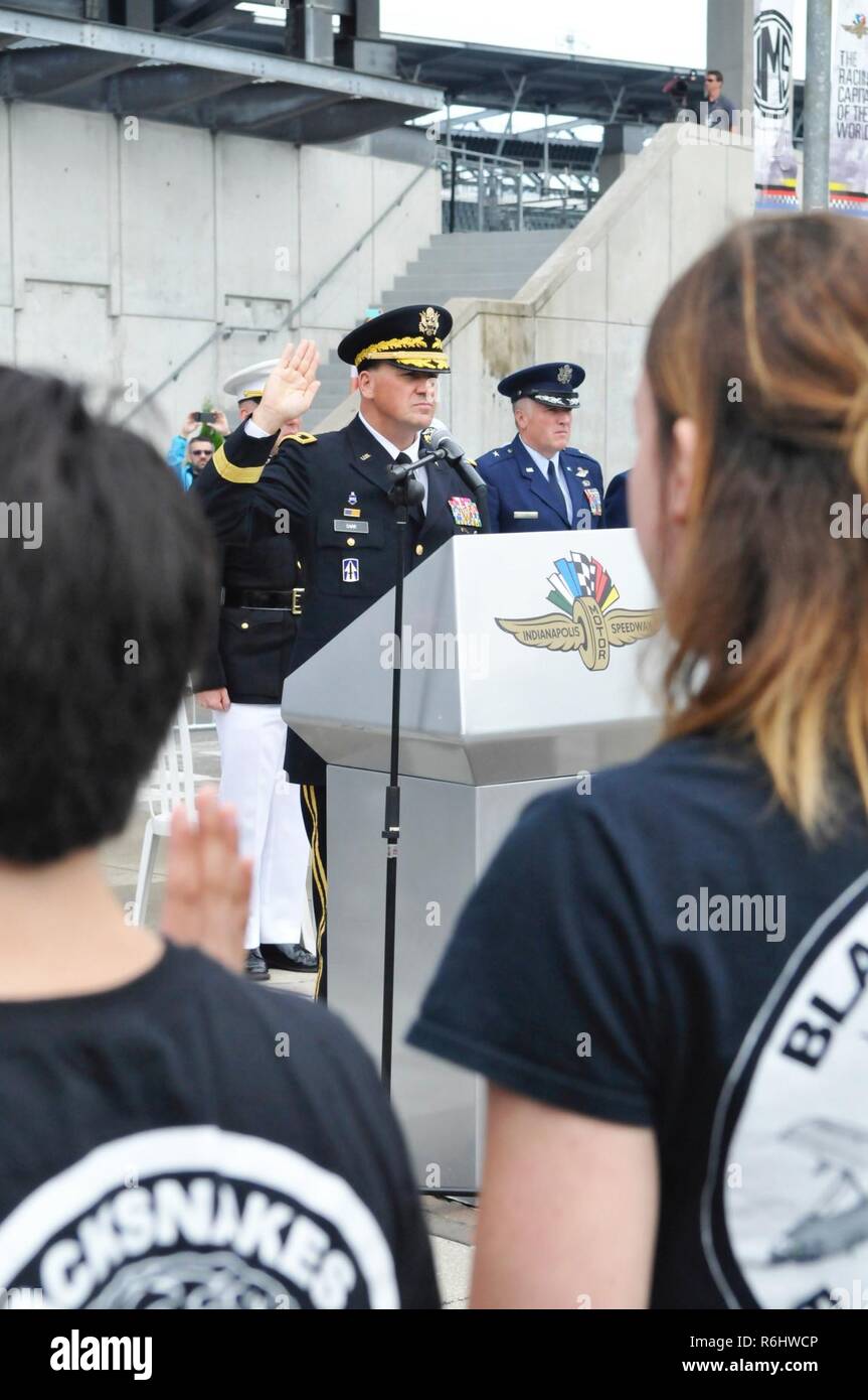 Indiana Adjutant General, Major General Courtney P. Carr administers ...