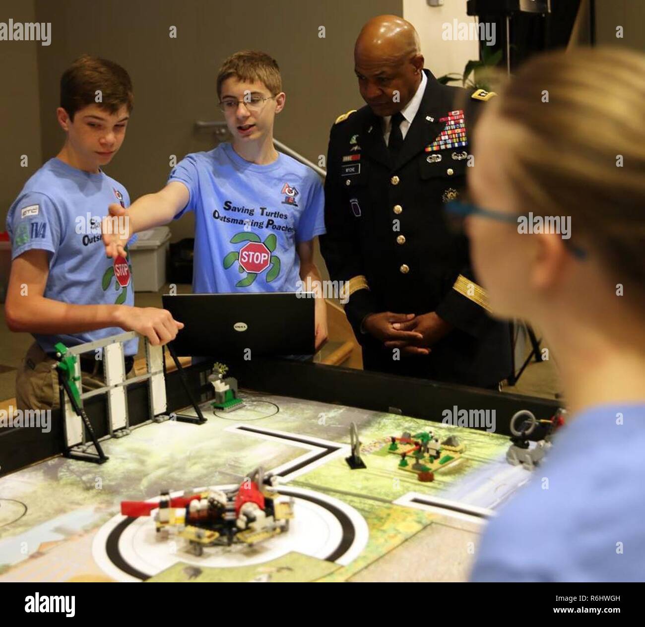 Middle school students from the Motorized Mayhem FIRST LEGO League ...