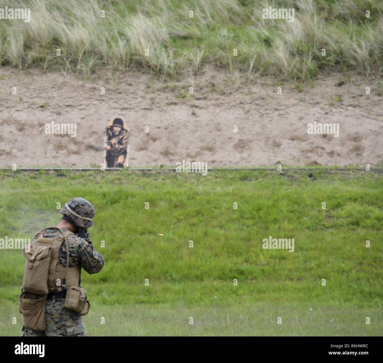A U.S. Marine with Combat Marksmanship Company, Weapons Training ...