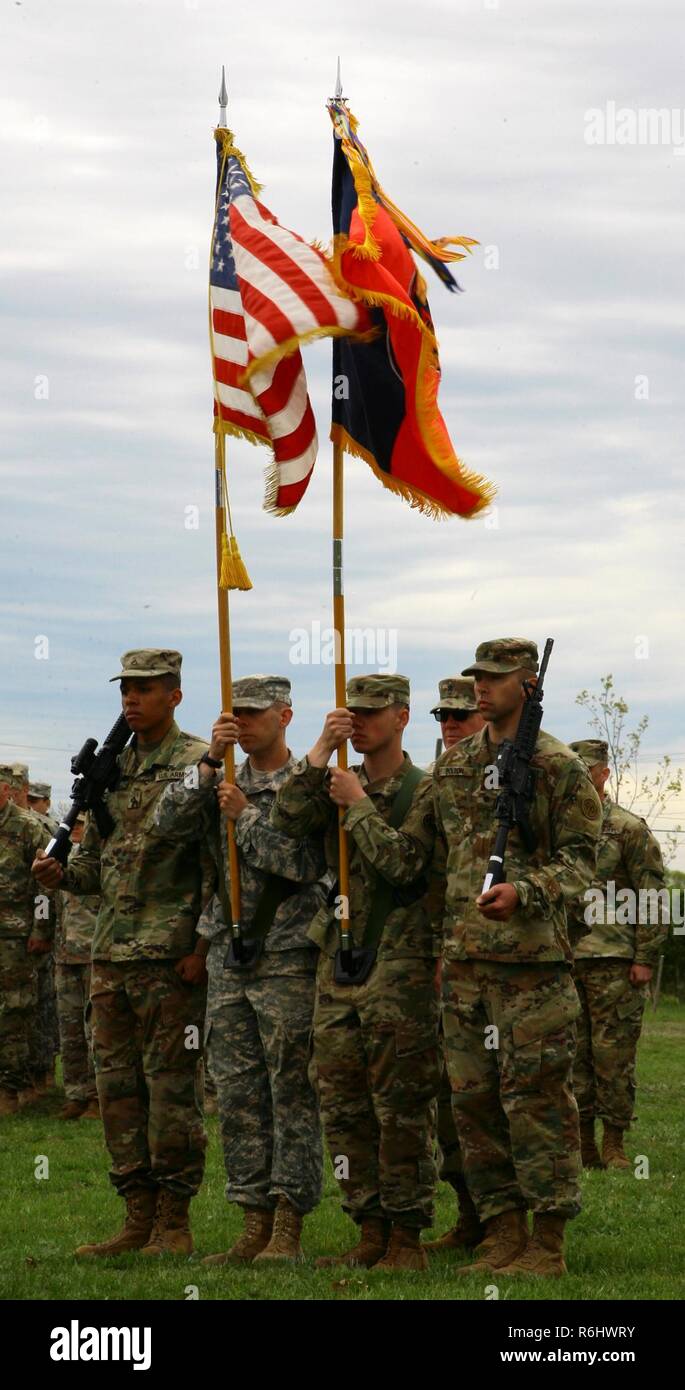 Soldiers from the 27th Infantry Brigade Combat Team, New York Army National Guard, display the ...