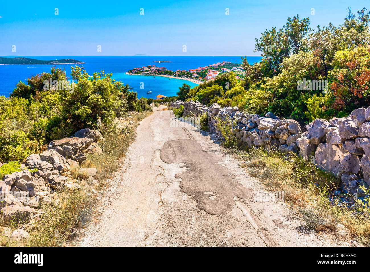 Scenic view at Sevid place in Croatia, summer tourist resort in ...