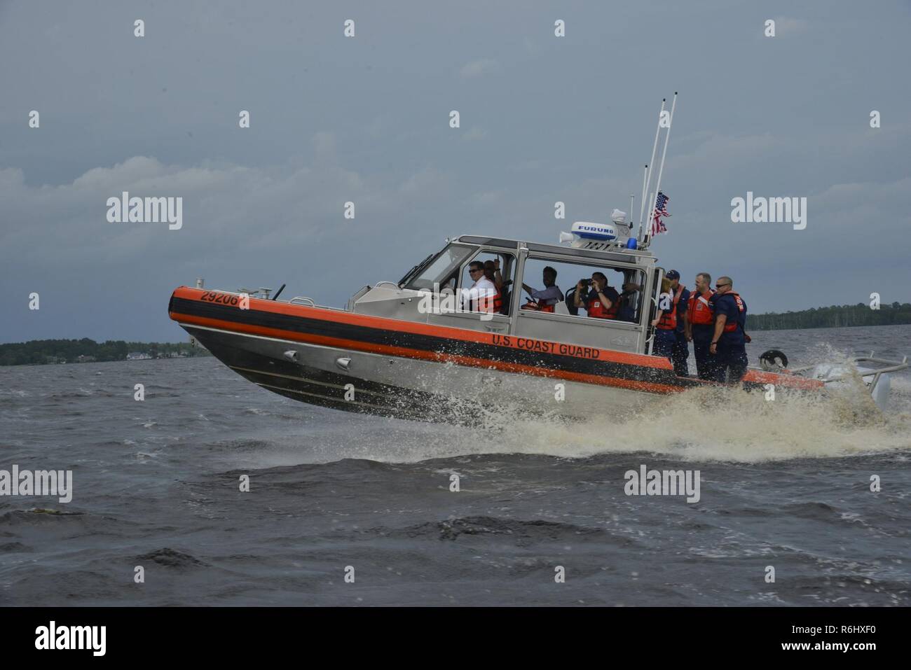 North Carolina Gov. Roy Cooper operates a Coast Guard 29-foot Response ...