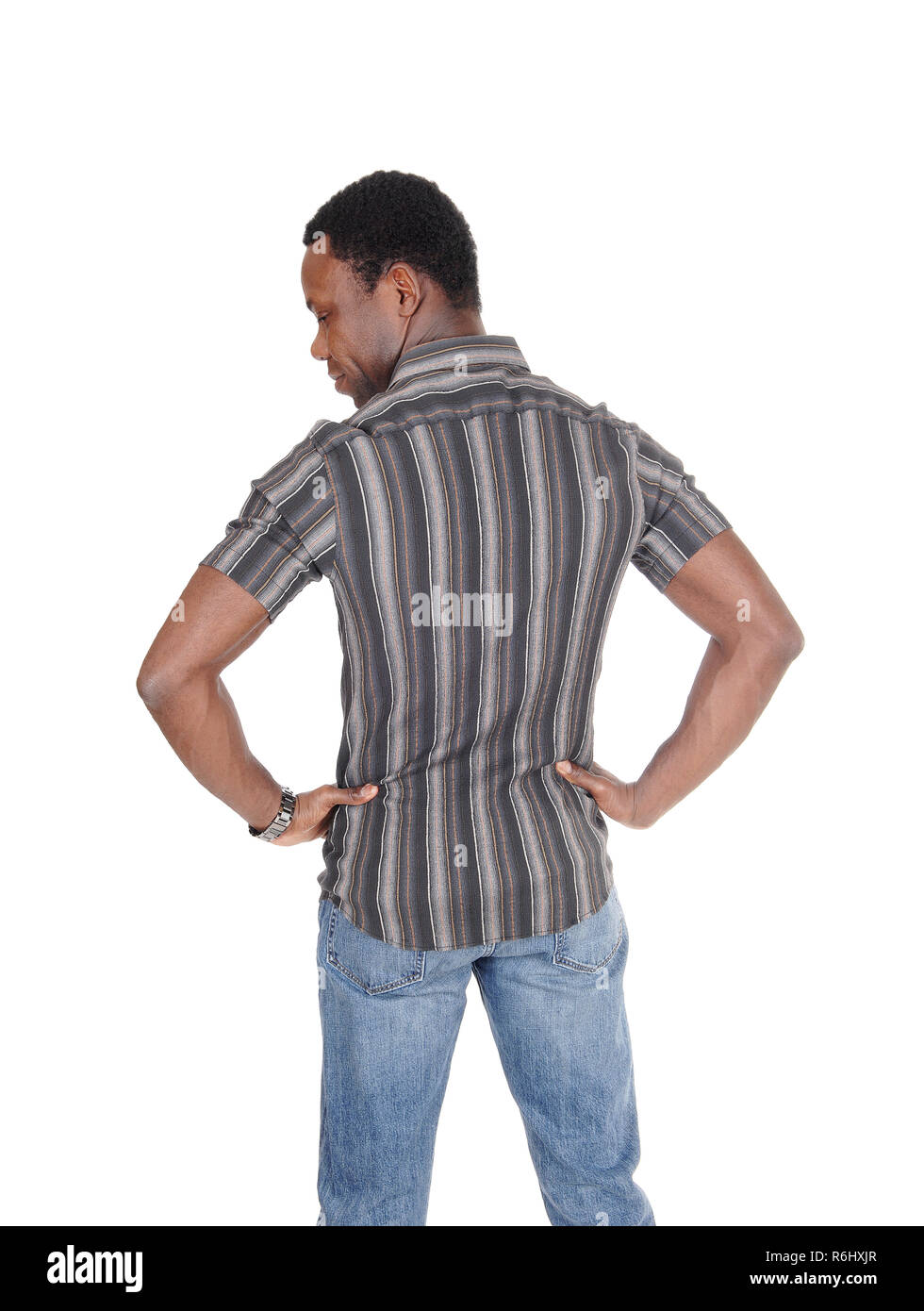 Back view african man casual Cut Out Stock Images & Pictures - Alamy