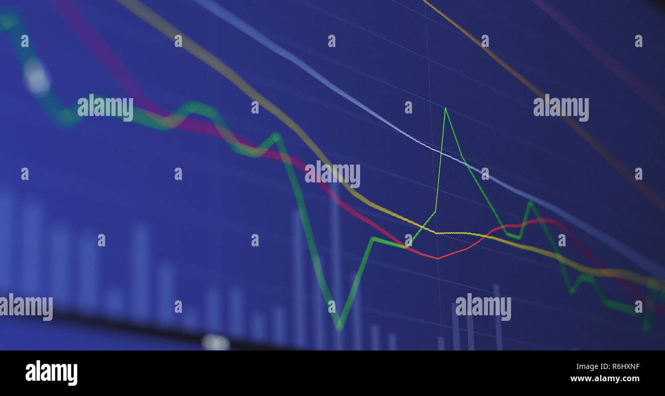 Stock market graph with blue background Stock Photo - Alamy