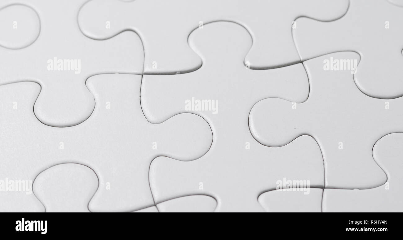Complete White puzzle Stock Photo - Alamy