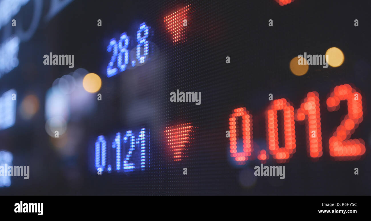 Stock market data at night Stock Photo - Alamy