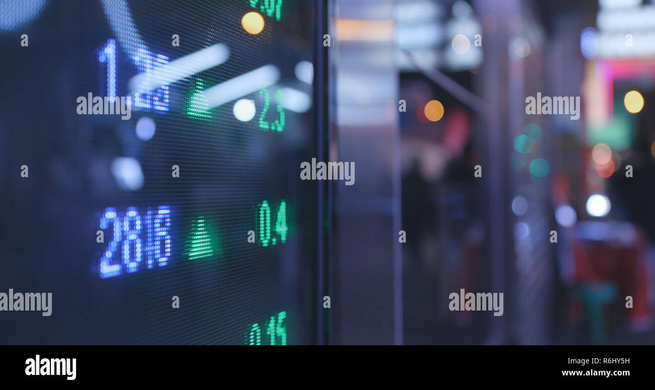 Stock market display Stock Photo - Alamy