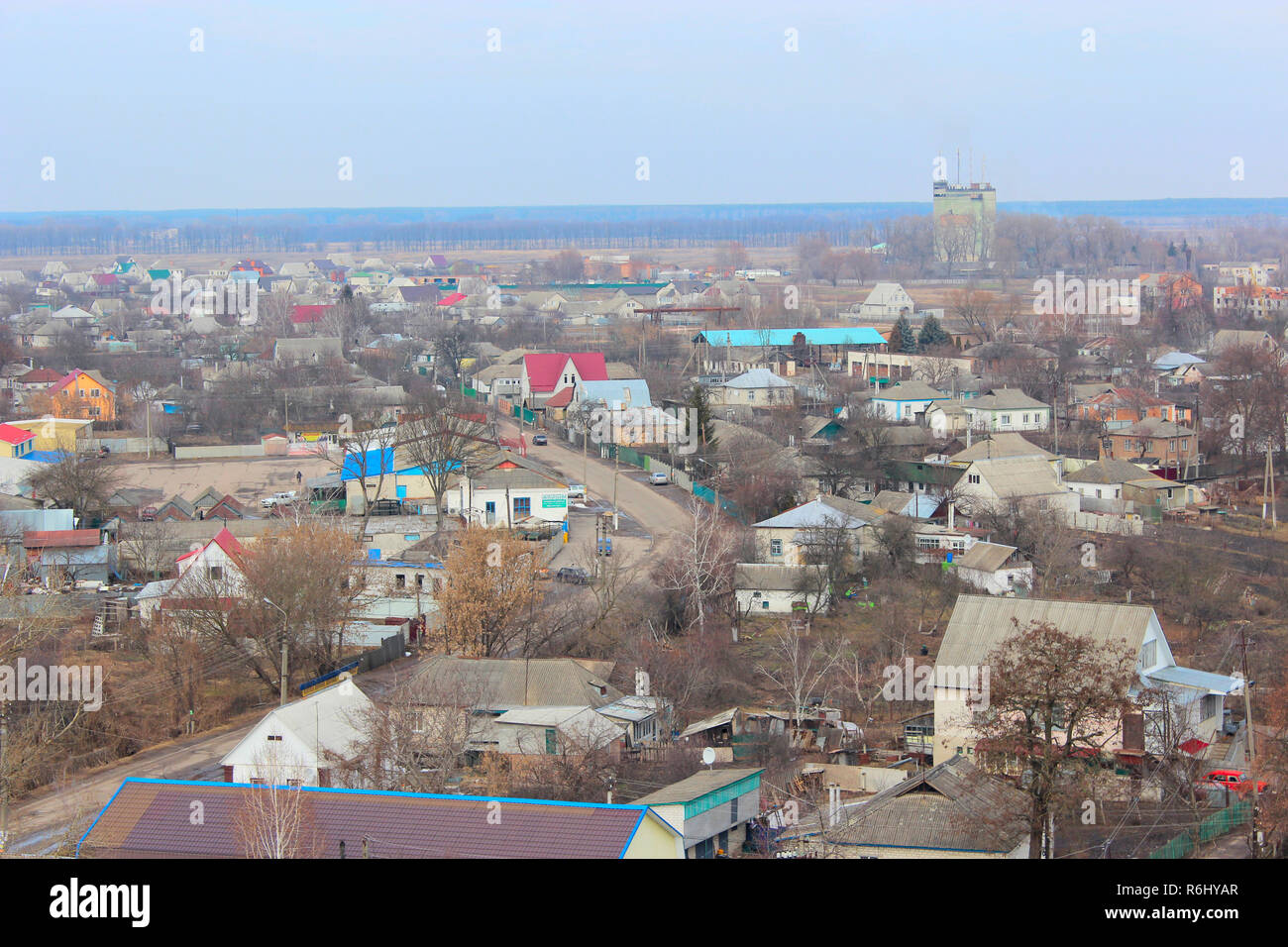 Panorama of town from above Stock Photo - Alamy