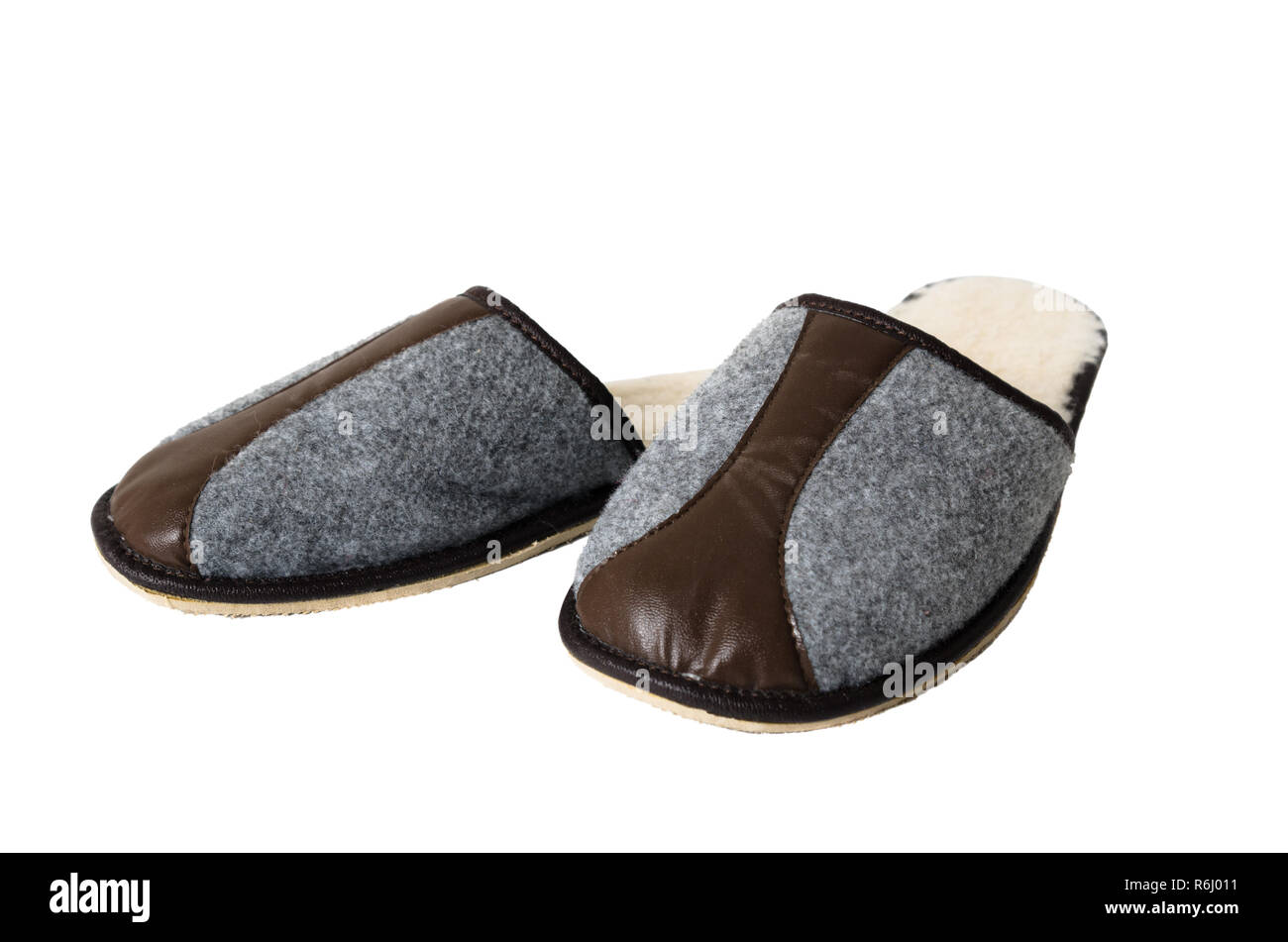 Warm felt sneakers, isolated on white Stock Photo - Alamy