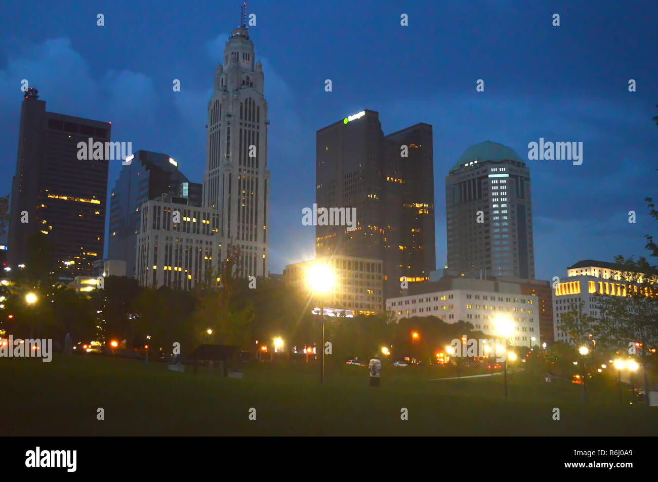 Columbus, Ohio - USA - August 28, 2016: Columbus Skyline from Northbank ...